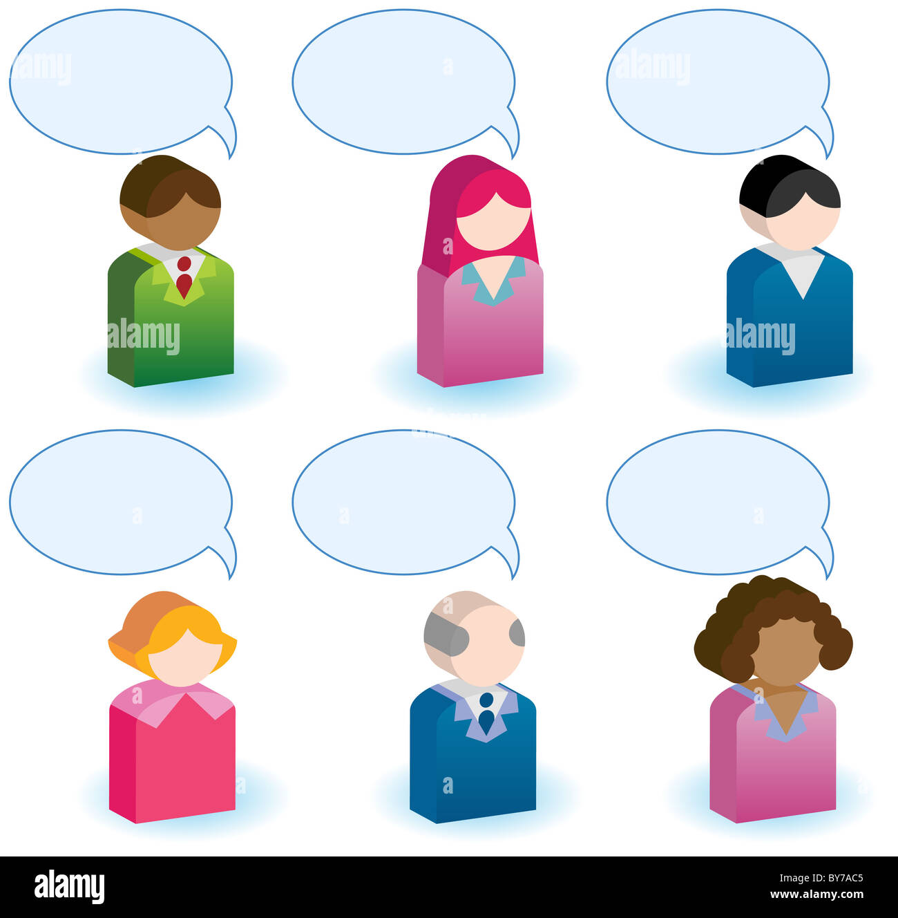 A set of 3D people with bubble icons Stock Photo - Alamy
