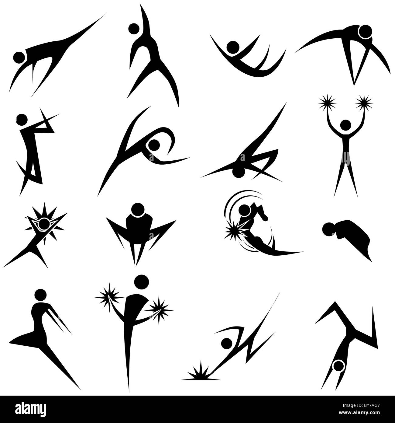 Dynamic pose set isolated on a white background Stock Photo - Alamy