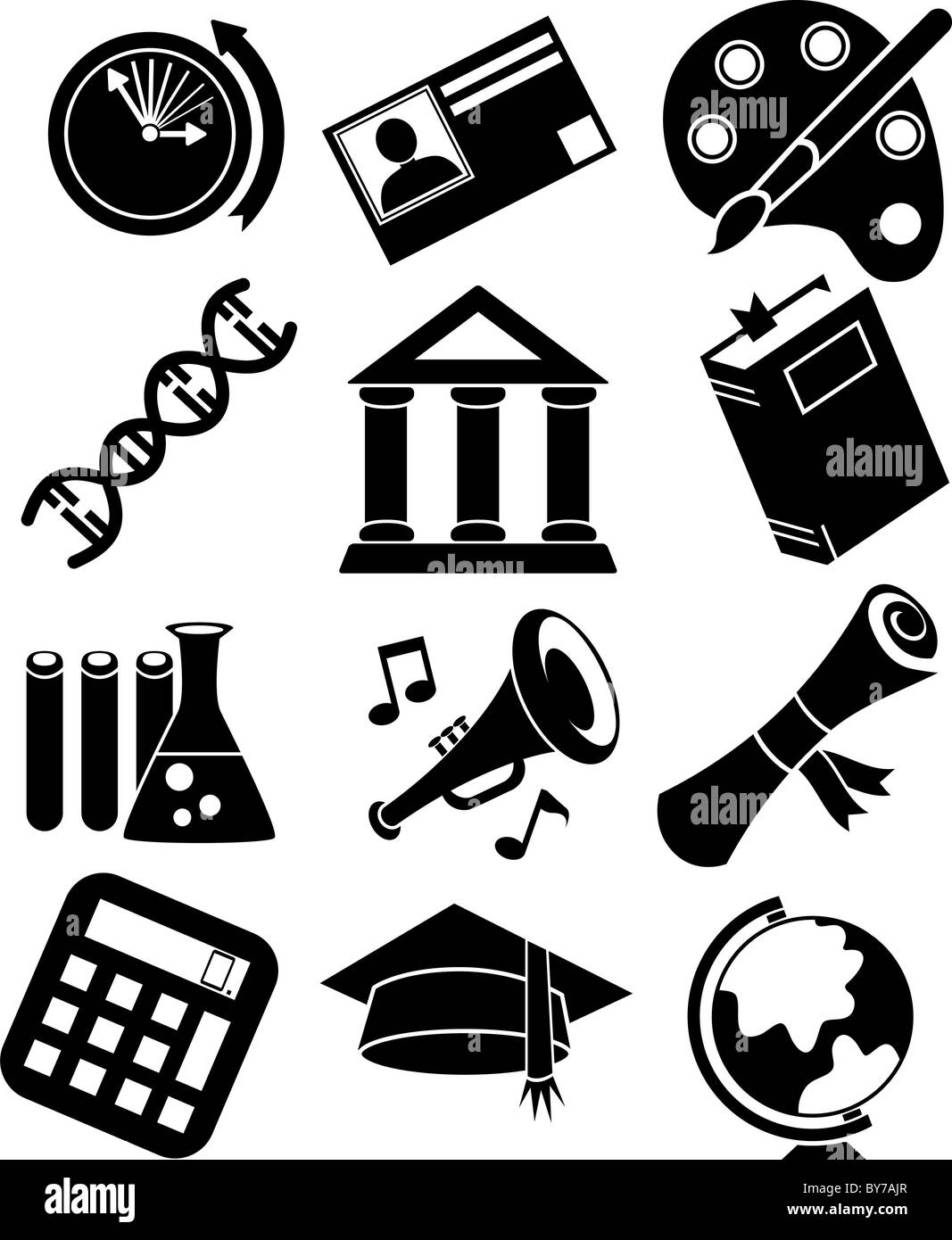 A set of educational icons Stock Photo - Alamy