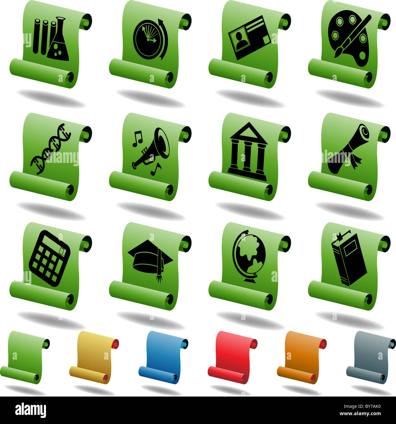 A set of educational icons Stock Photo - Alamy