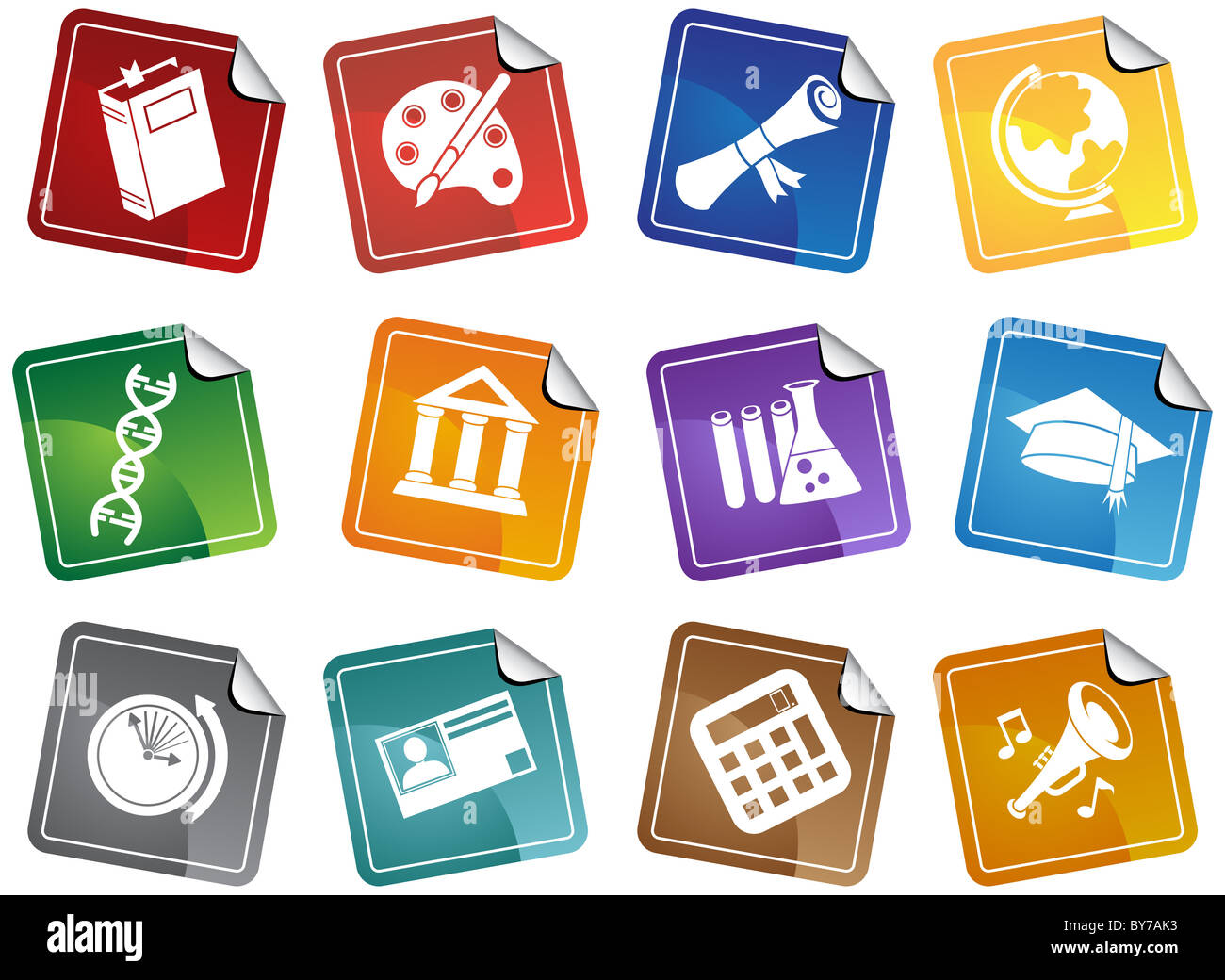 A set of educational icons Stock Photo - Alamy