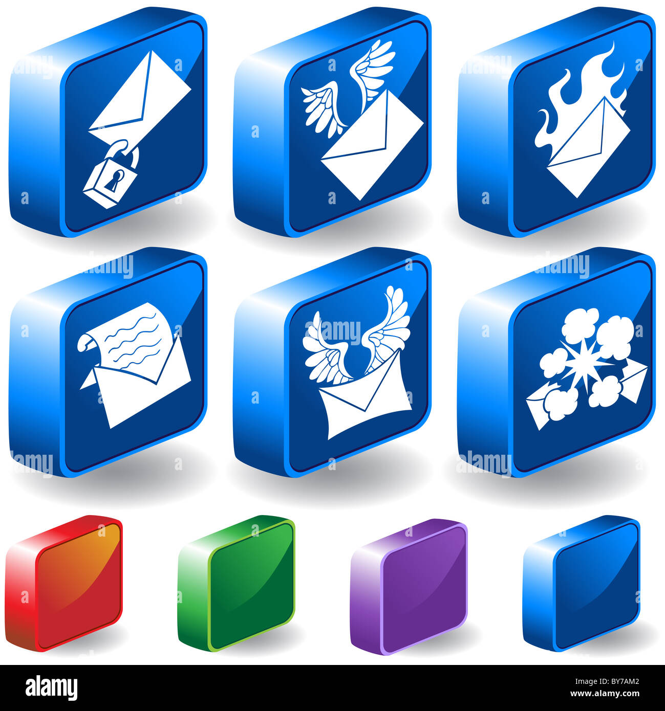 Set of 6 3D Email Buttons Stock Photo - Alamy