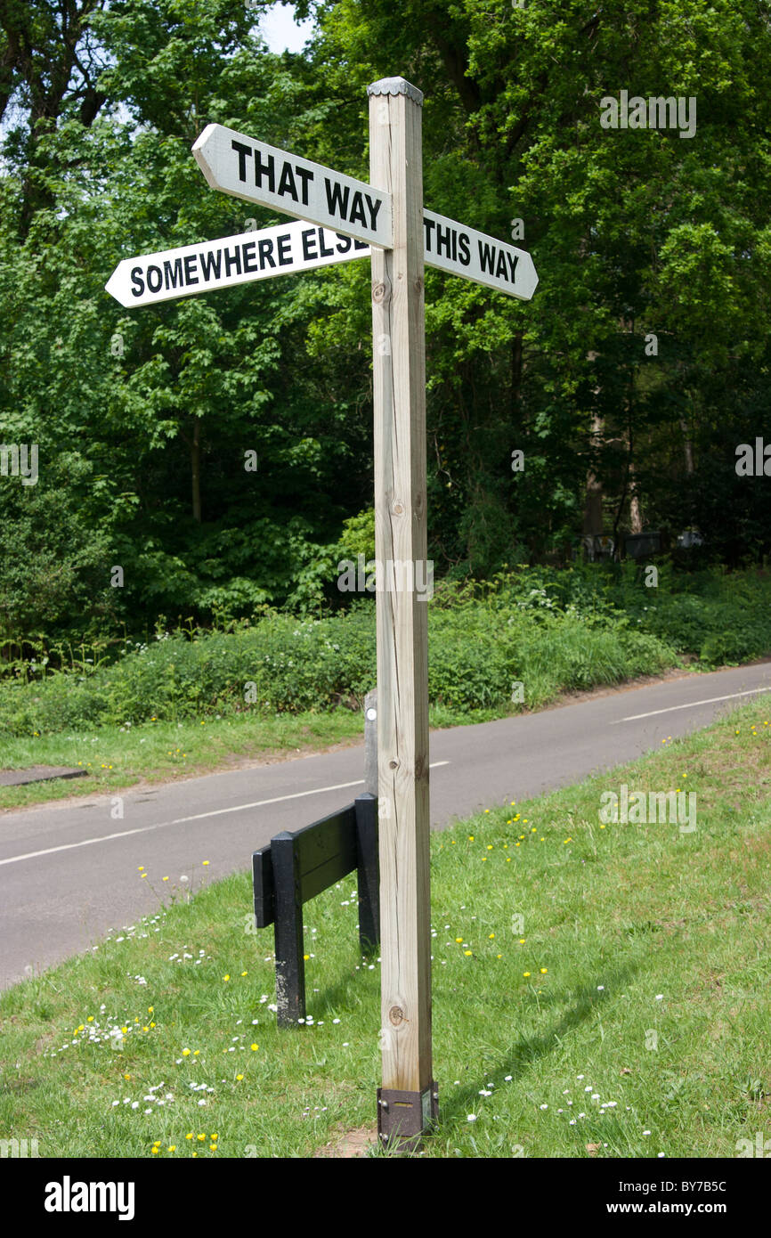 Confusing signpost at Blackheath Village near Wonersh, Surrey Stock ...