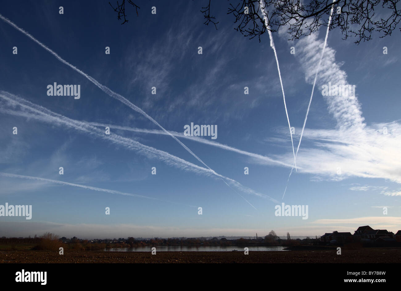 Contrails or vapor trails are condensation trails and artificial cirrus ...