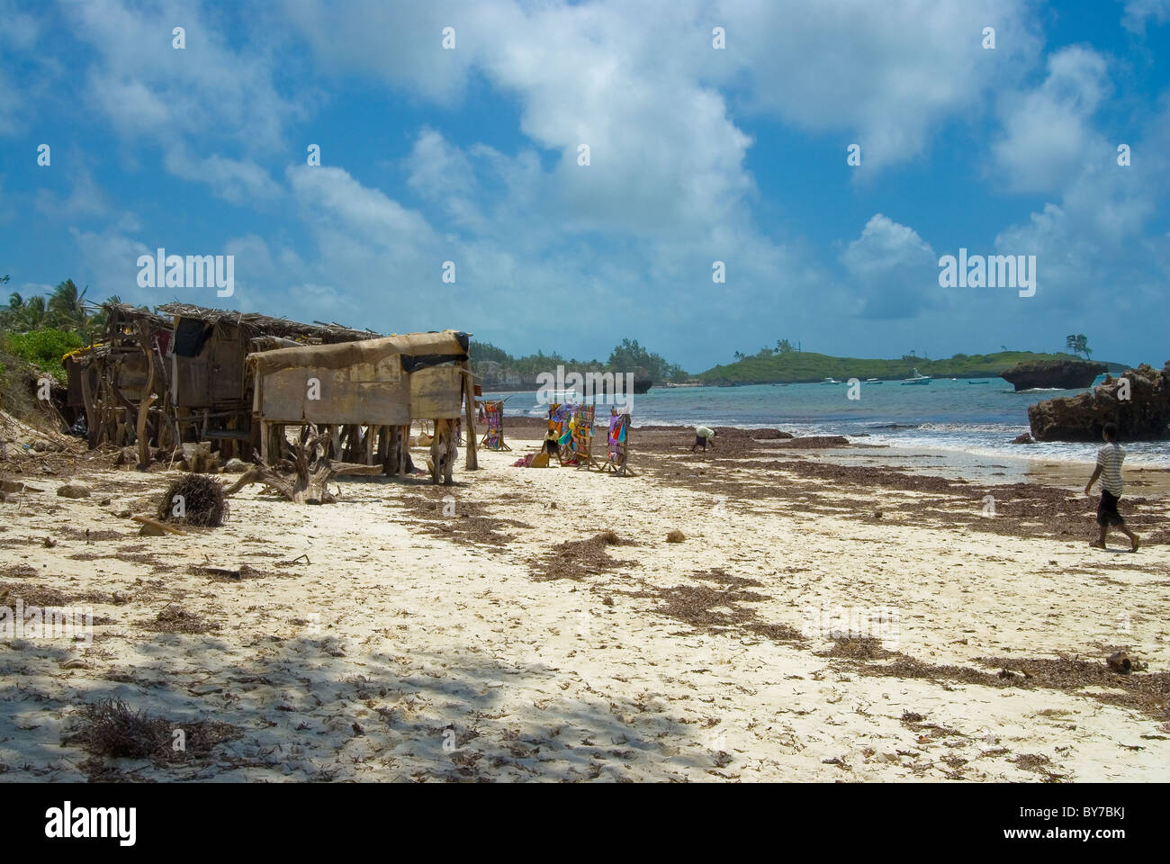 picture postcard image of the beach with duka beach traders at turtle ...