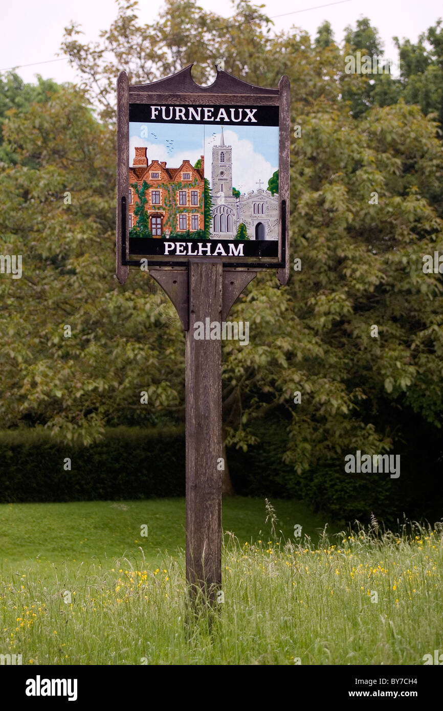 Furneaux Pelham sign Stock Photo - Alamy