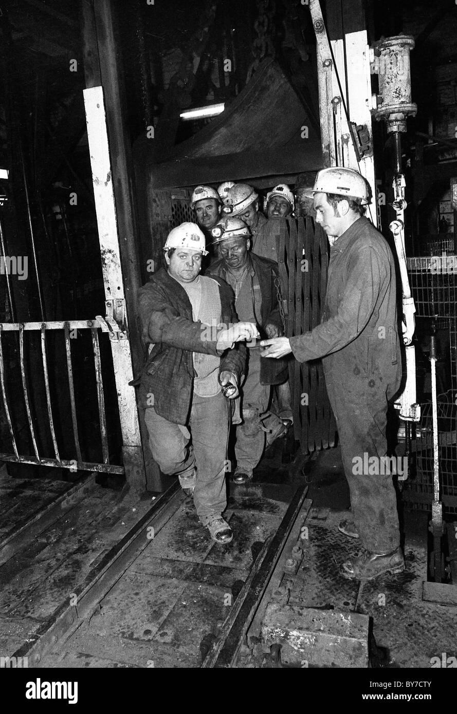 Miners coming off shift at Granville Colliery Telford Shropshire ...