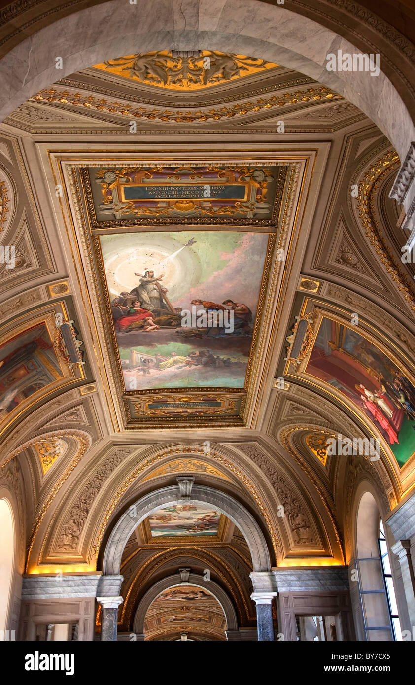 Vatican Museum Inside Ornate Painted Ceiling Rome Italy Stock Photo - Alamy