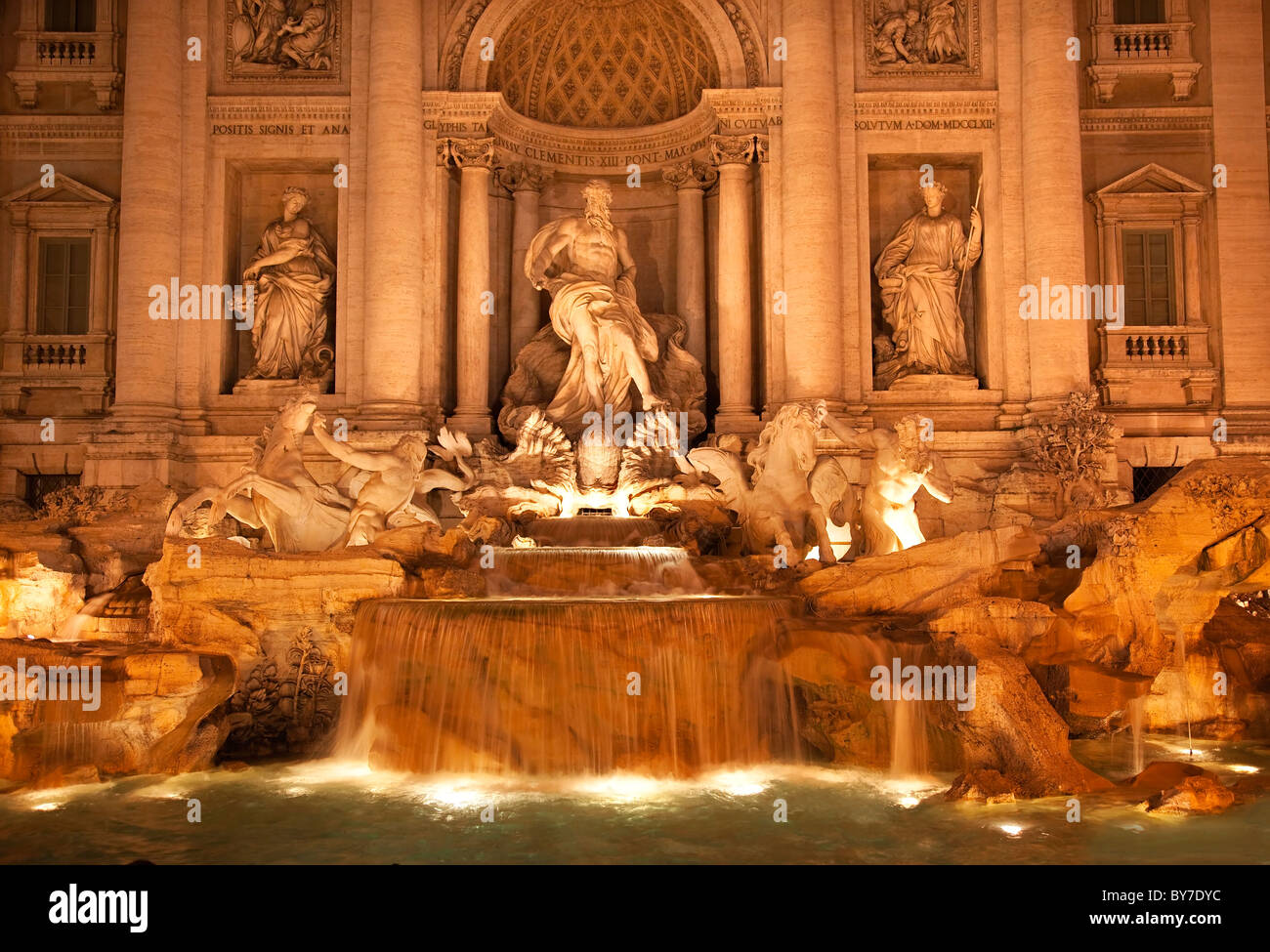 Statues Of The Famous Trevi Fountain High Resolution Stock Photography ...