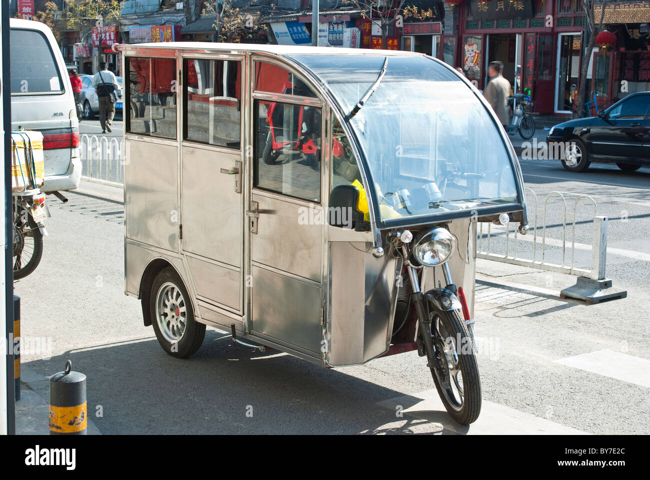 Asia, China, Beijing. Disabled person tricycle Stock Photo - Alamy
