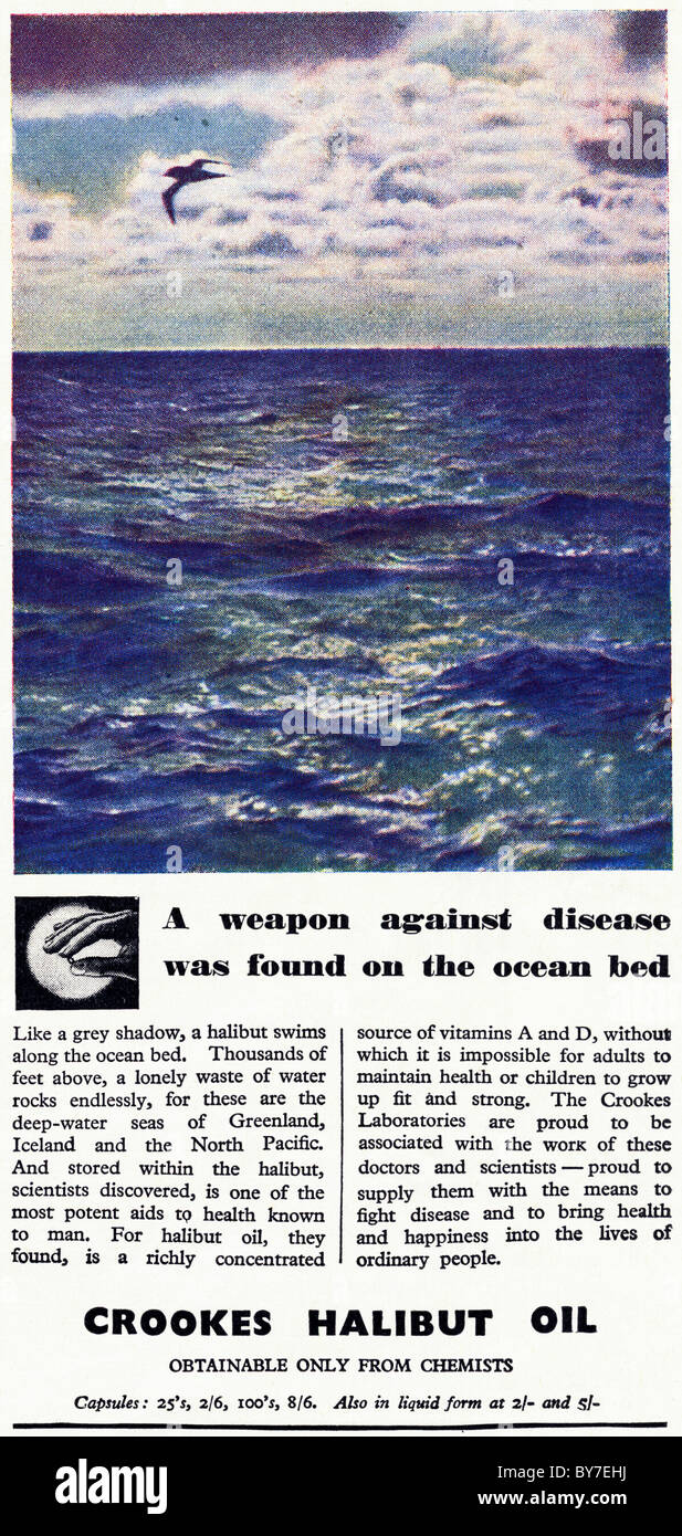 1940s advertisement crookes halibut oil hi-res stock photography and ...