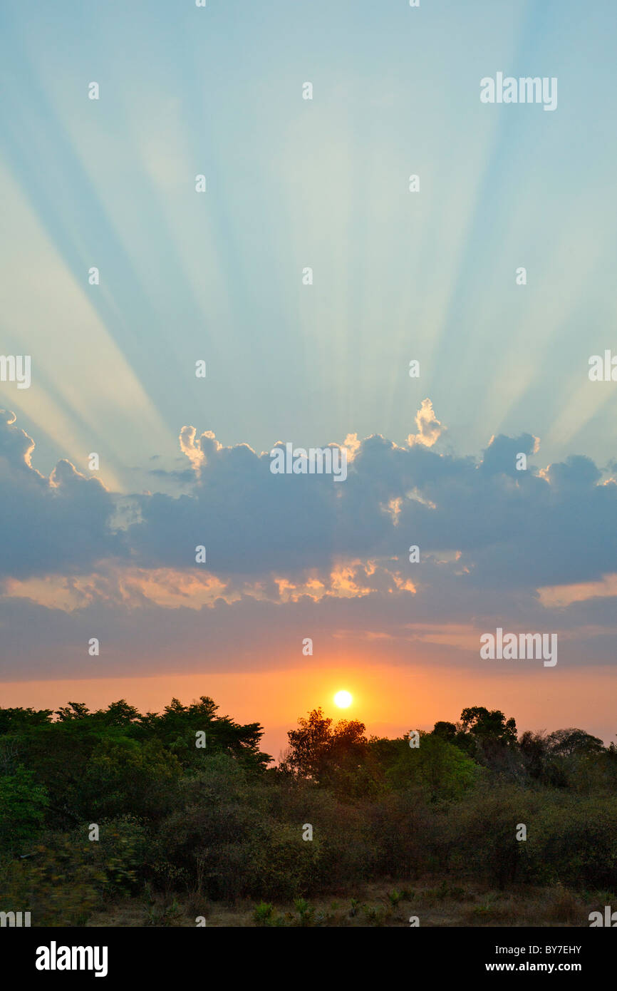Sunset over western Madagascar Stock Photo - Alamy