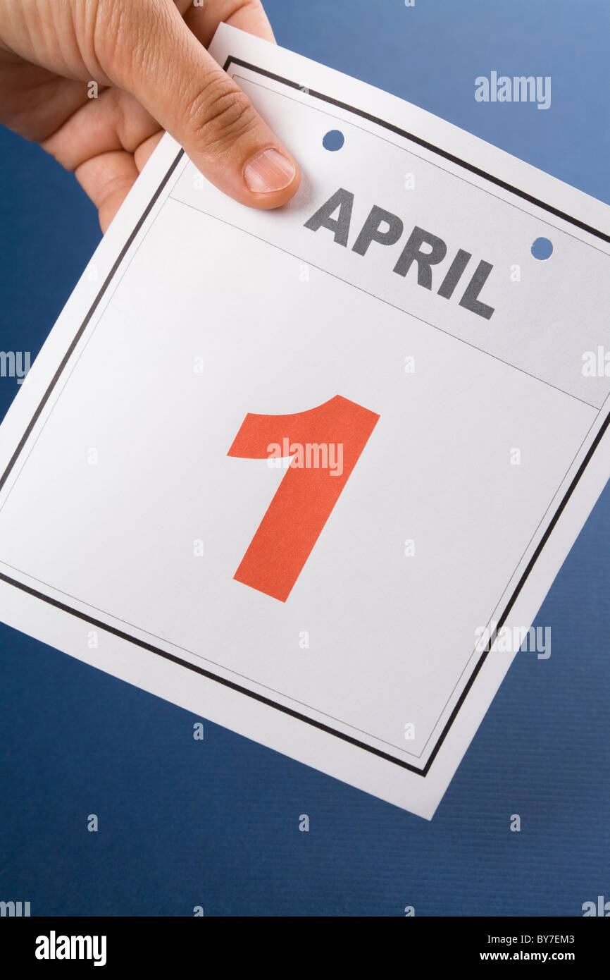 Fools' Day, calendar date April 1 for background Stock Photo - Alamy