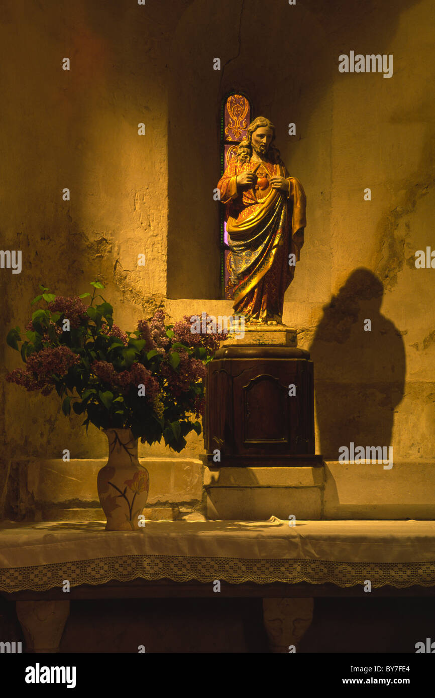 Statue of Jesus in the church of La Garde-Adhemar, Provence, France ...