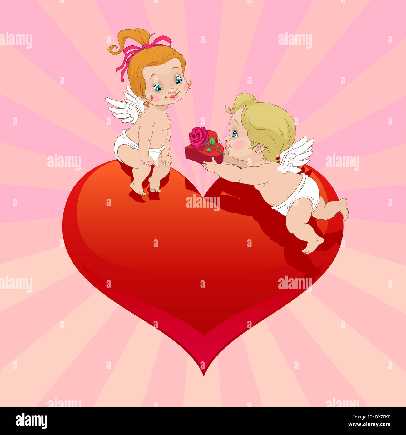 Valentine's Day Angel gift Stock Photo - Alamy