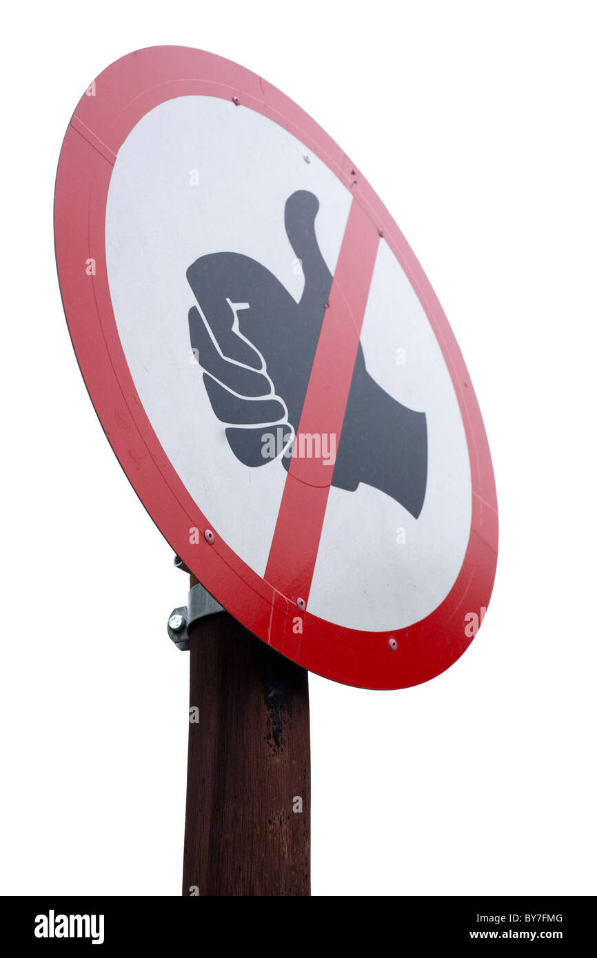 A sign prohibiting hitchhiking Stock Photo - Alamy