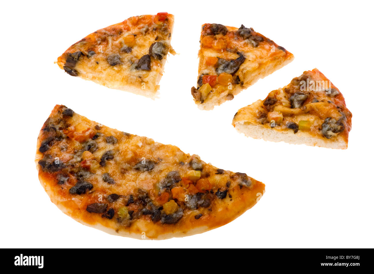 object on white - food sliced pizza Stock Photo - Alamy