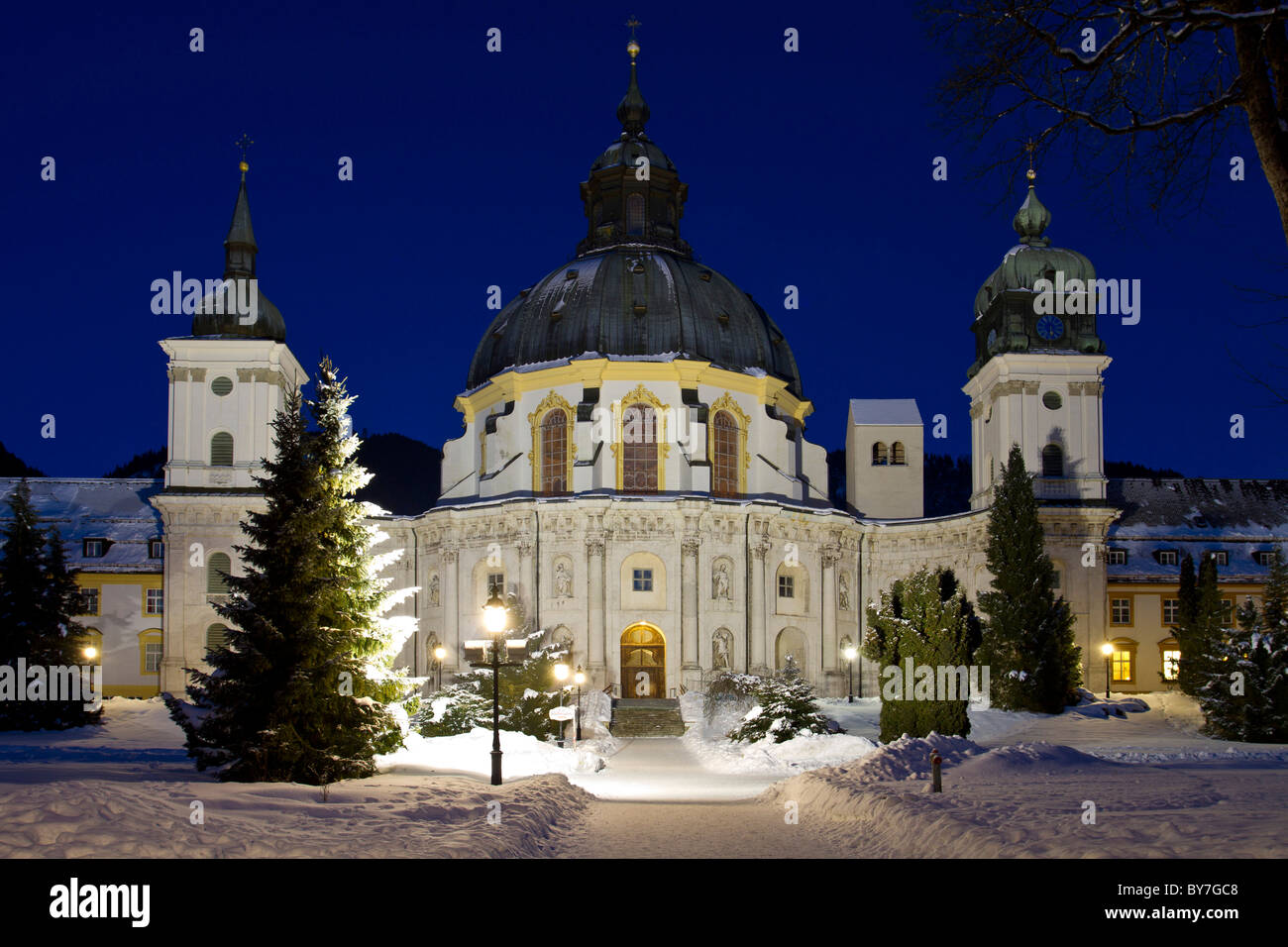 Benedictine monastery Ettal in winter, Bavaria, Germany Stock Photo - Alamy