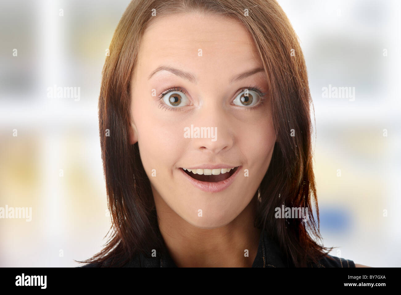 Female university student shocked Stock Photo - Alamy
