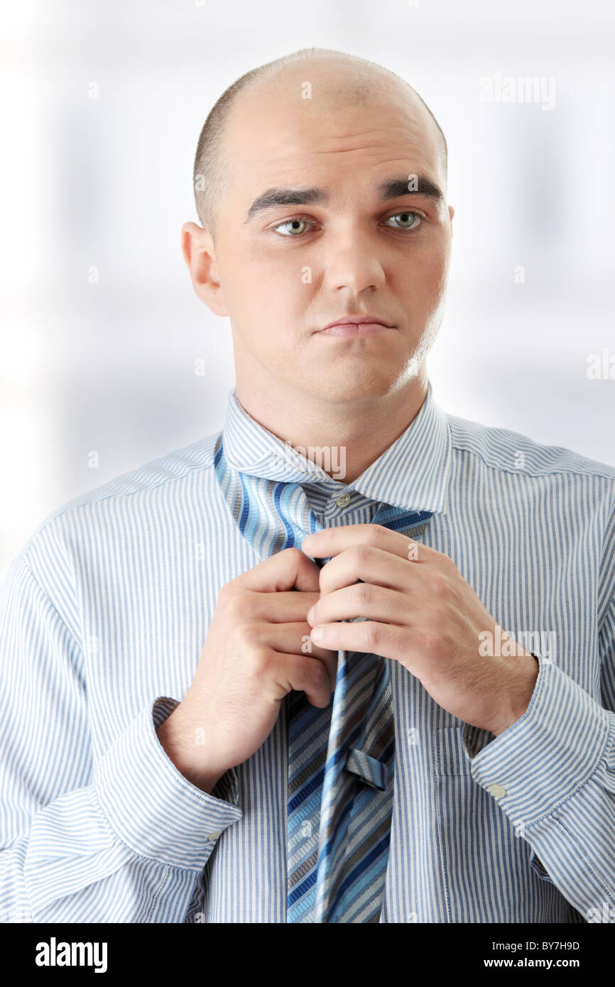 Morning business man dressing up Stock Photo - Alamy