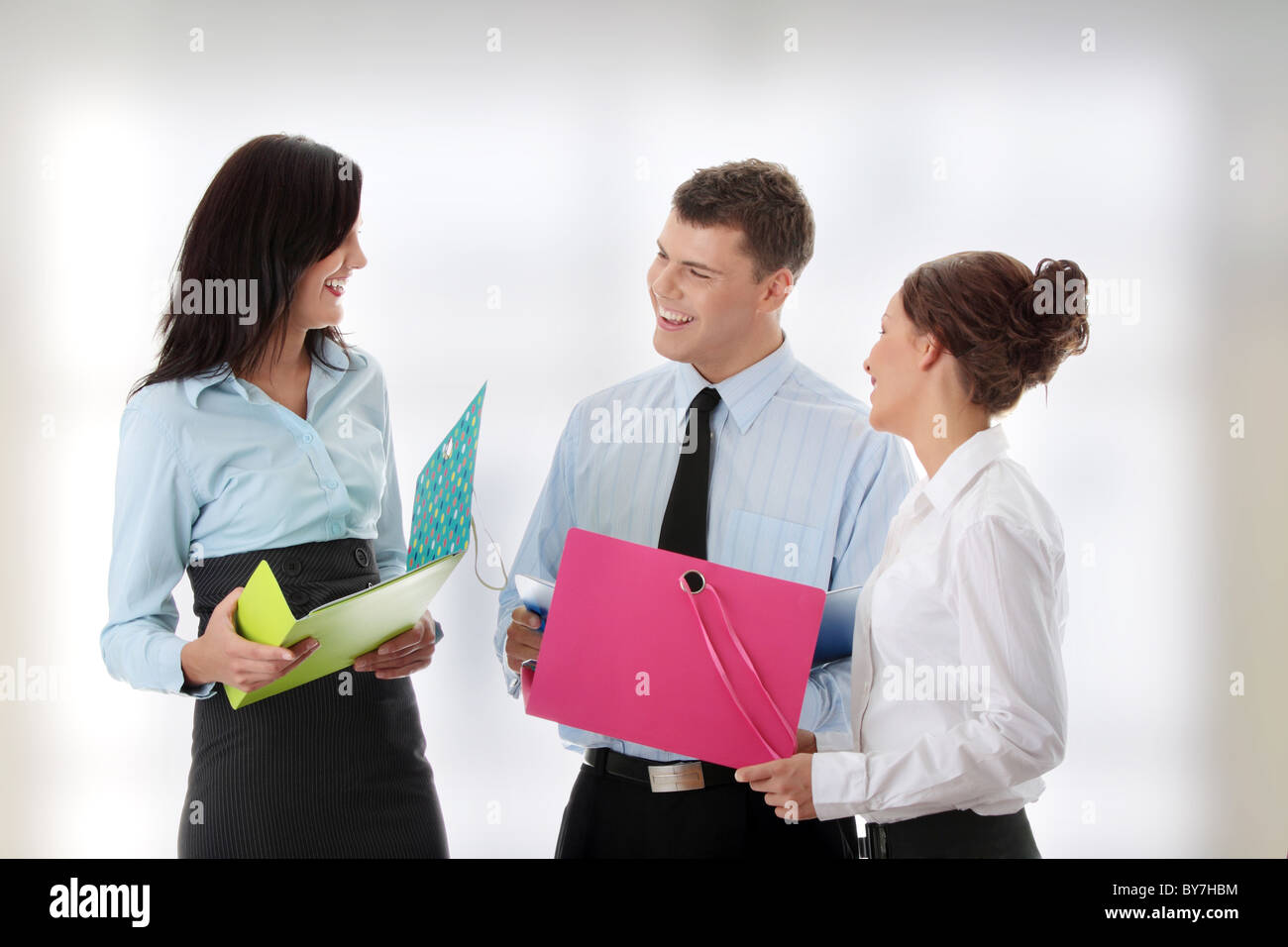 Conversation of business group Stock Photo - Alamy