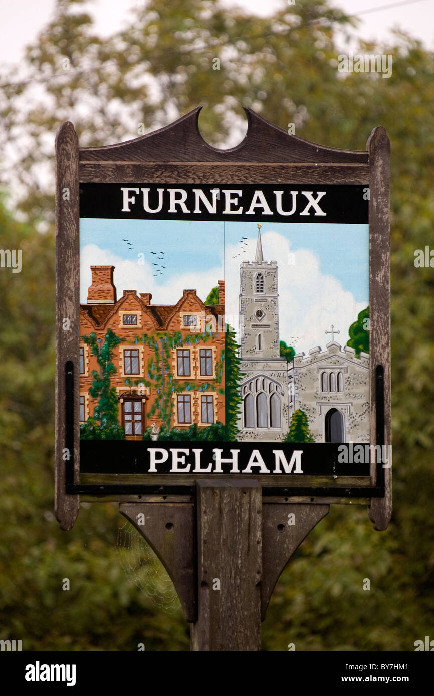 Furneaux Pelham sign Stock Photo - Alamy