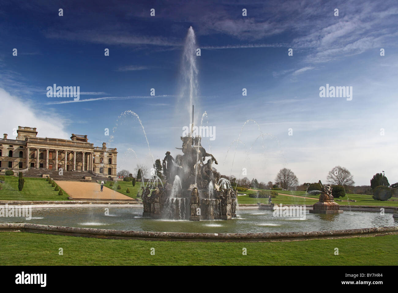The Perseus and Andromeda fountain in the grounds of Witley Court ruins ...