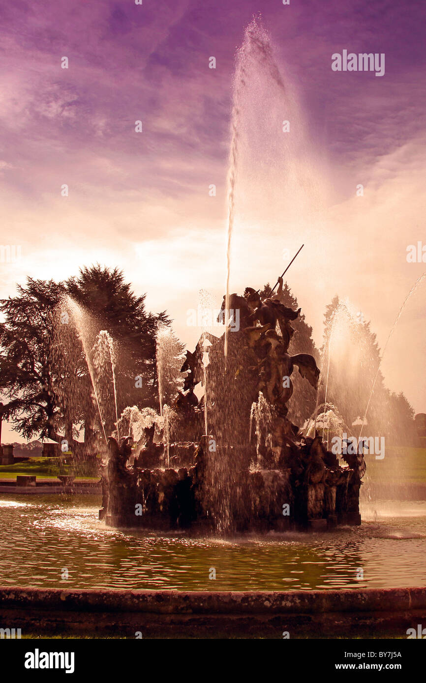 The Perseus and Andromeda fountain in the grounds of Witley Court ruins ...