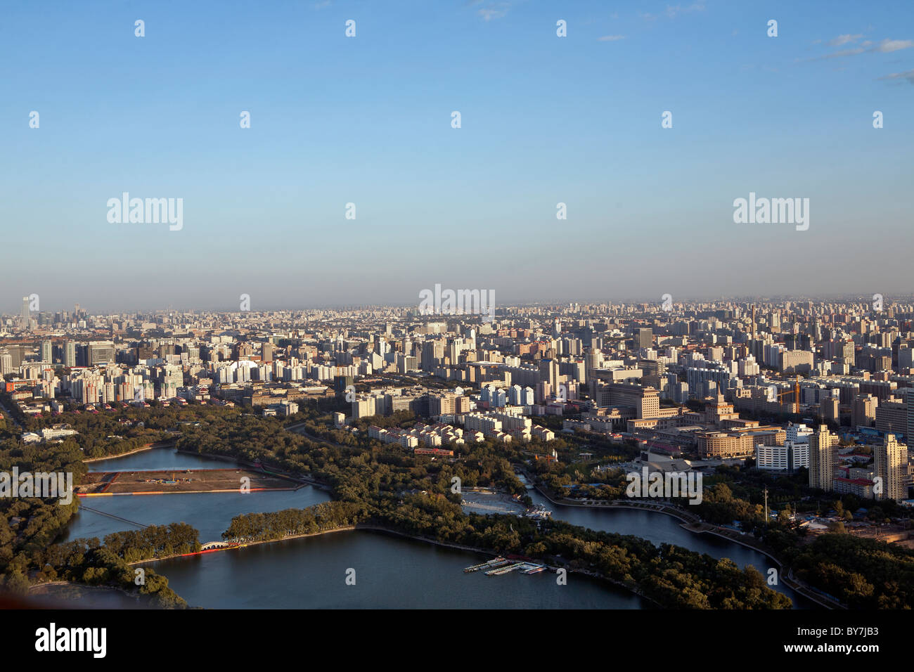 View of riverfront city, Beijing, China Stock Photo - Alamy