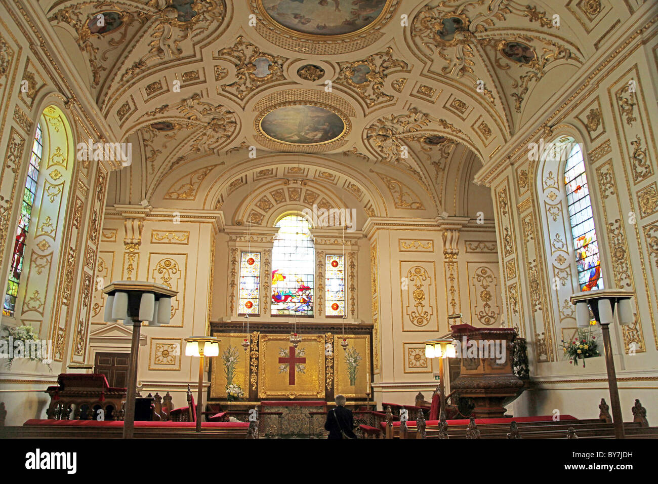 Italianate Baroque architecture inside Great Witley parish church ...