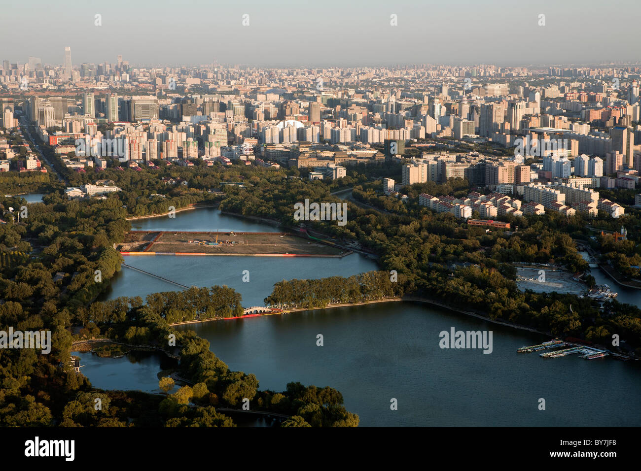 View of riverfront city, Beijing, China Stock Photo - Alamy