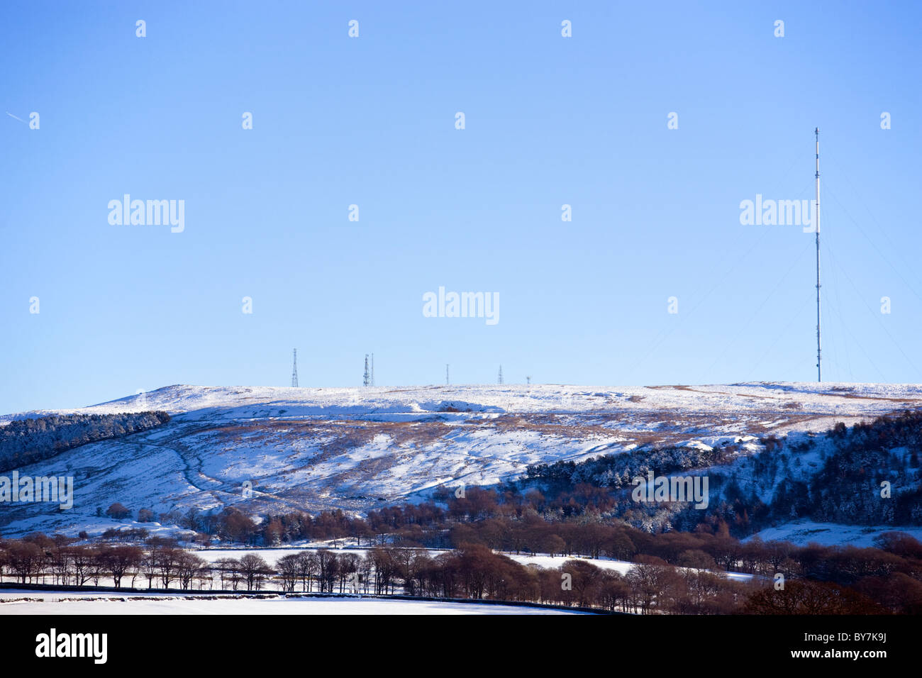 TV masts on Winter Hill, Rivington Stock Photo - Alamy