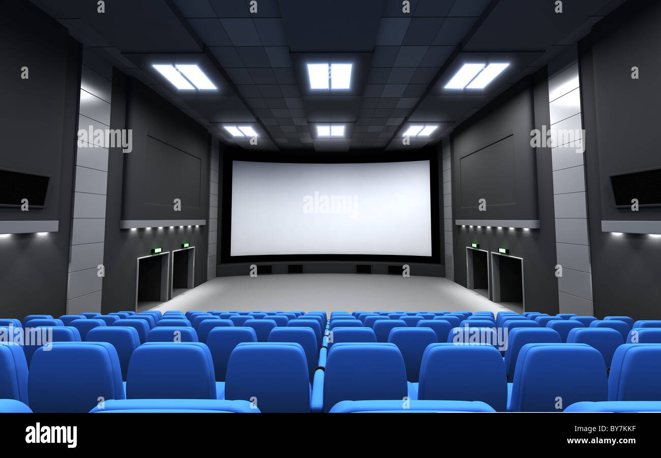 Front view cinema, empty (done in 3d Stock Photo - Alamy
