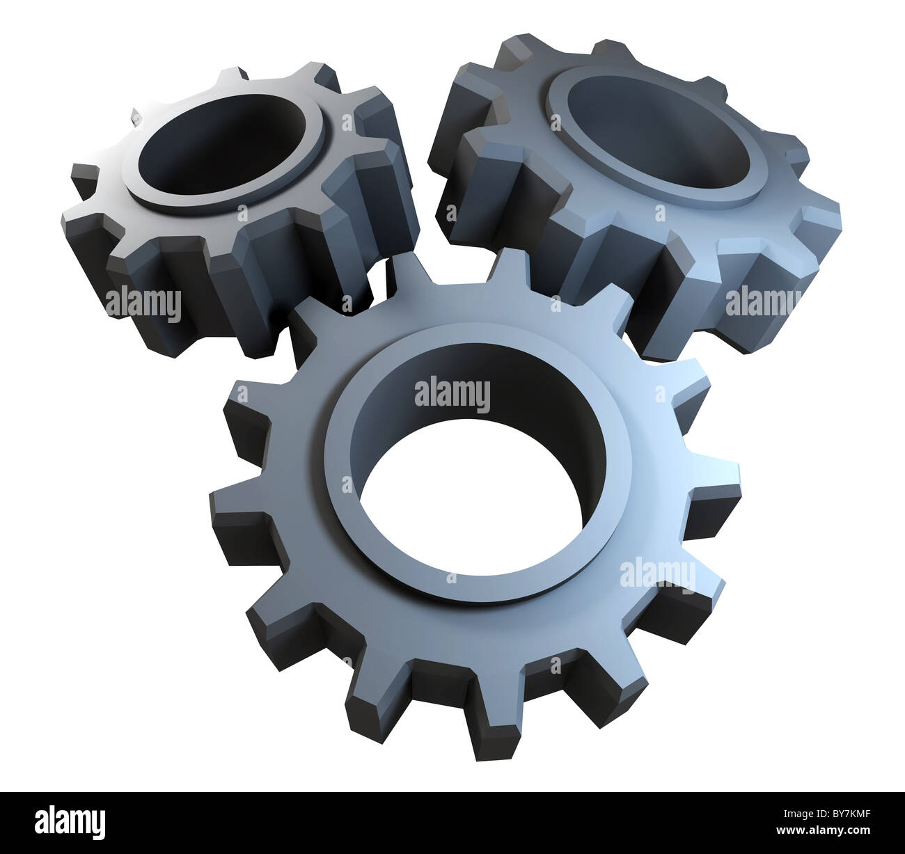 "Three gears" symbol (done in 3d, isolated Stock Photo - Alamy