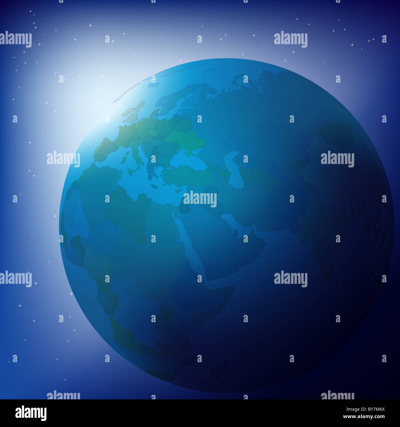 Abstract business background with globe in space Stock Photo - Alamy