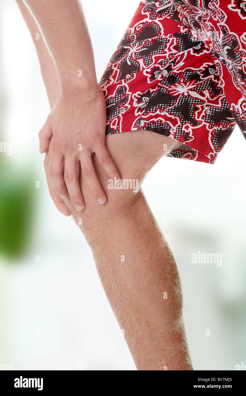 Leg injury. Isolated on white background Stock Photo - Alamy