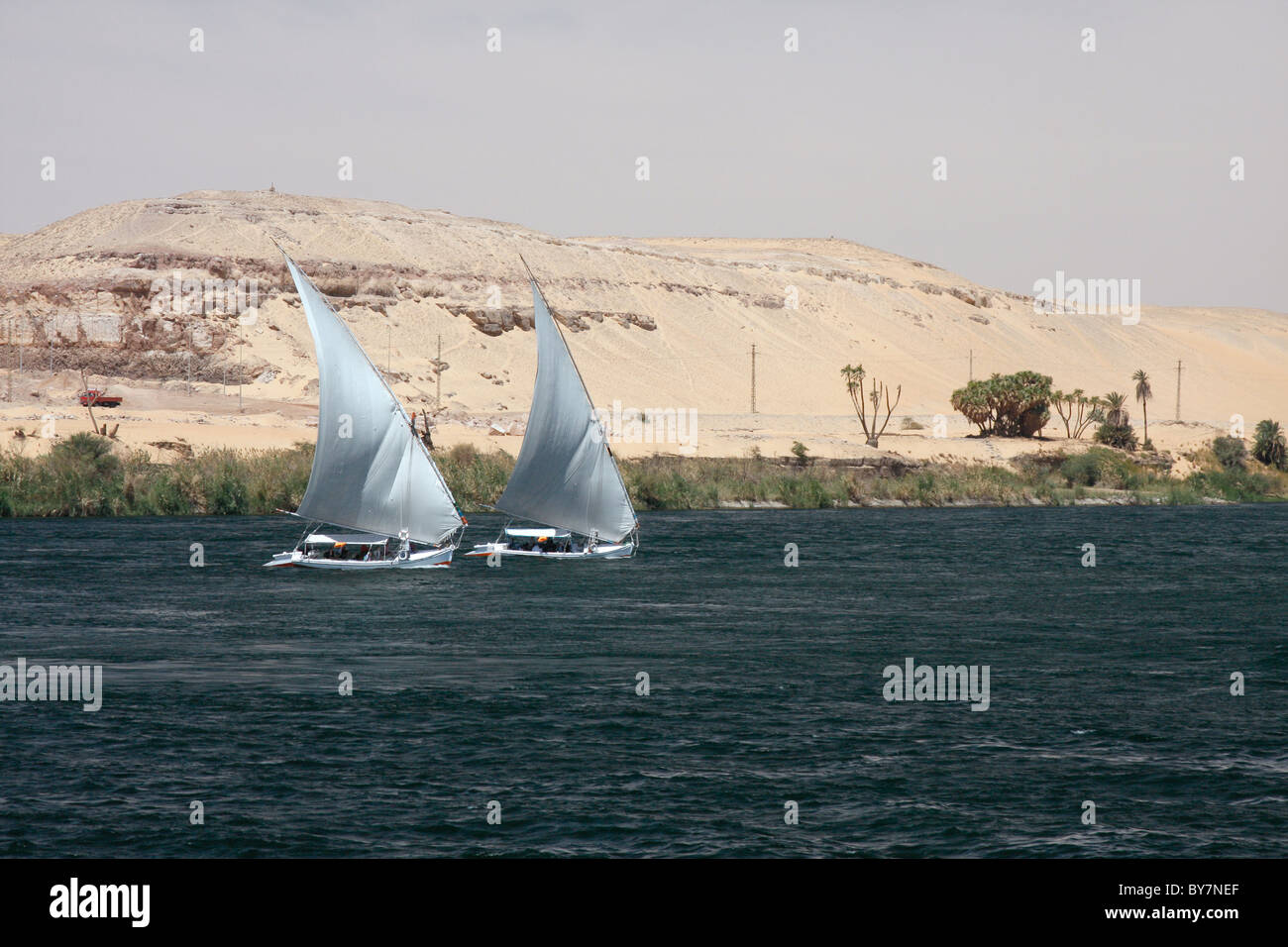 Feluccas on the Nile near Aswan, Egypt Stock Photo - Alamy