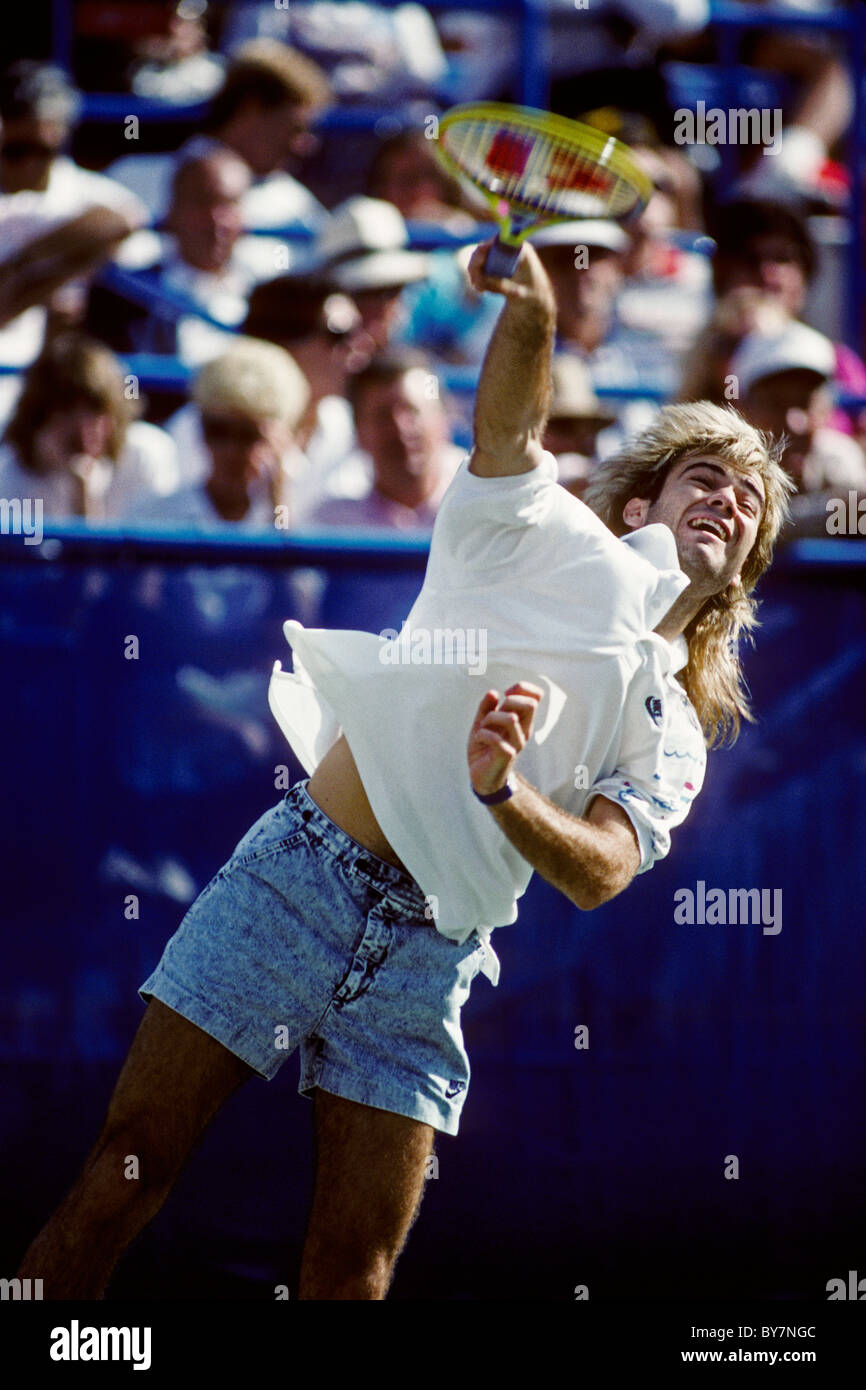 Andre Agassi (USA) at the 1989 US Open Stock Photo - Alamy