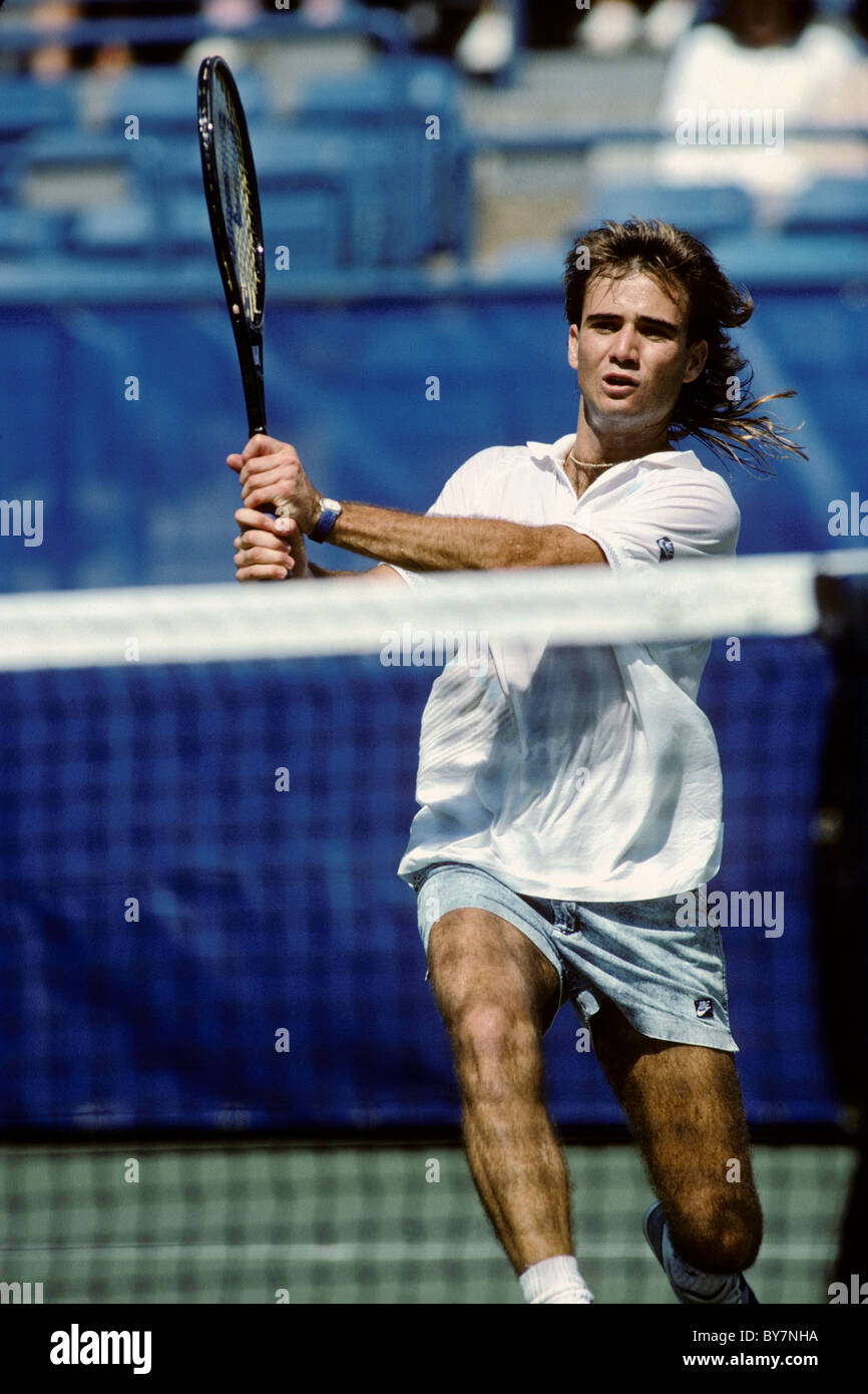 Andre Agassi (USA) at the 1988 US Open Stock Photo - Alamy