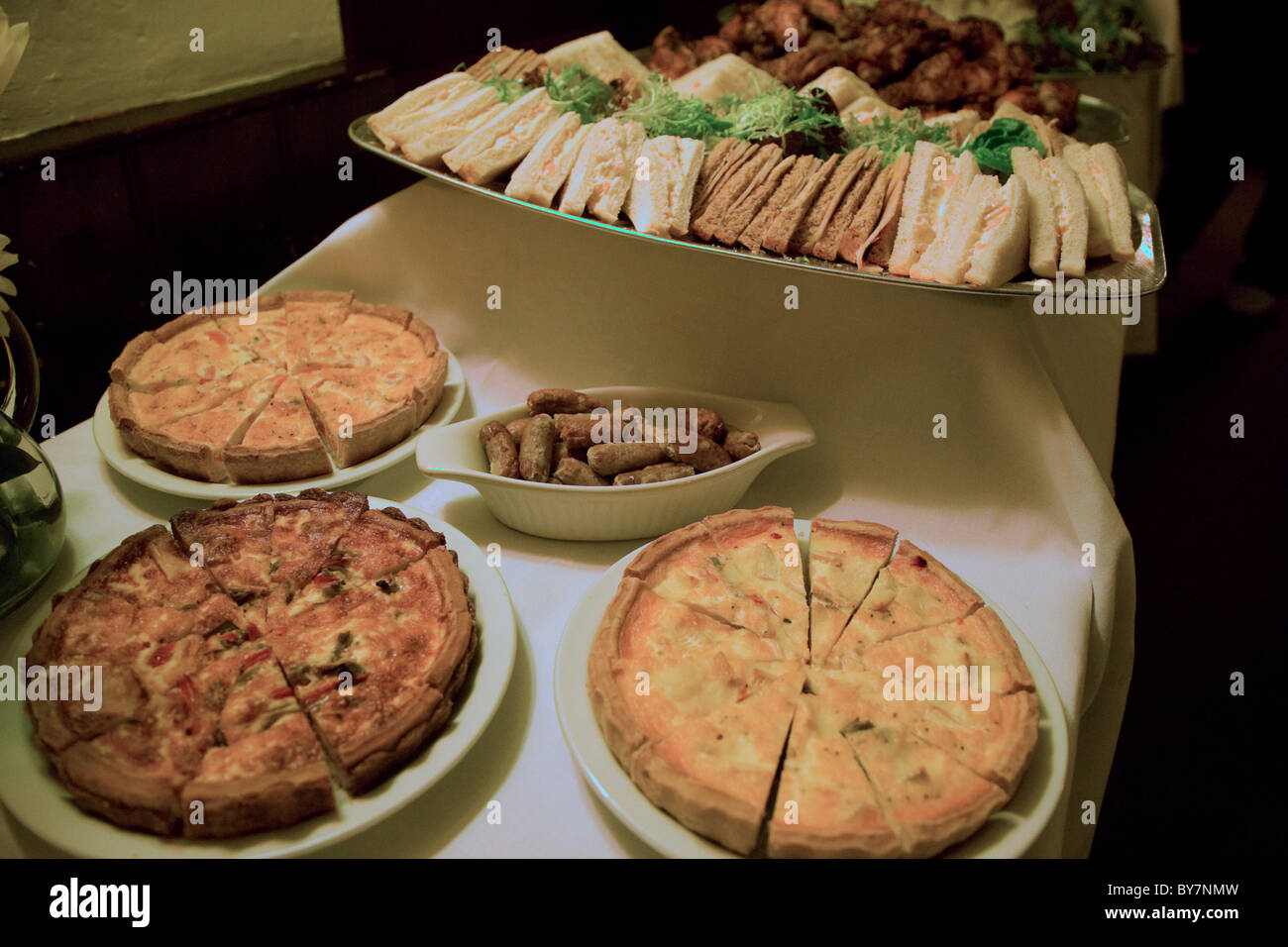 Food buffet on table in pub Stock Photo - Alamy