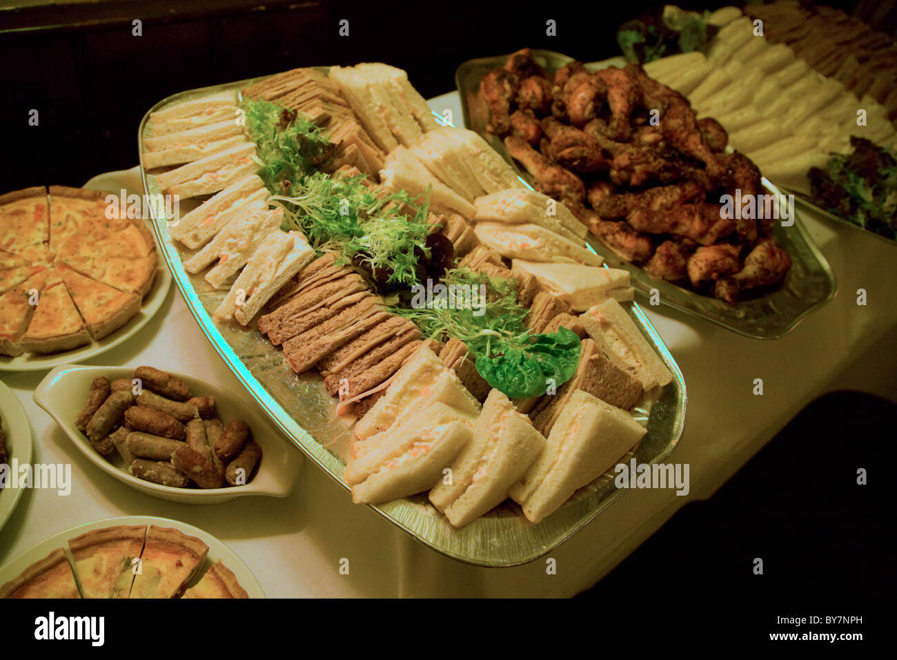 Food buffet on table in pub Stock Photo - Alamy