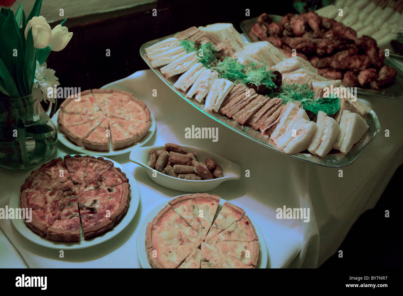 Food buffet on table in pub Stock Photo - Alamy