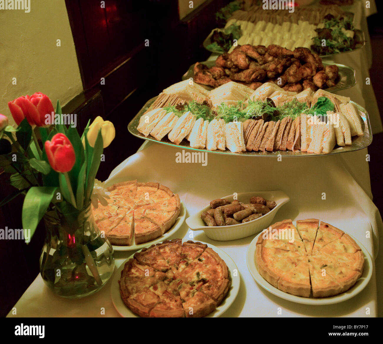 Food buffet on table in pub Stock Photo - Alamy