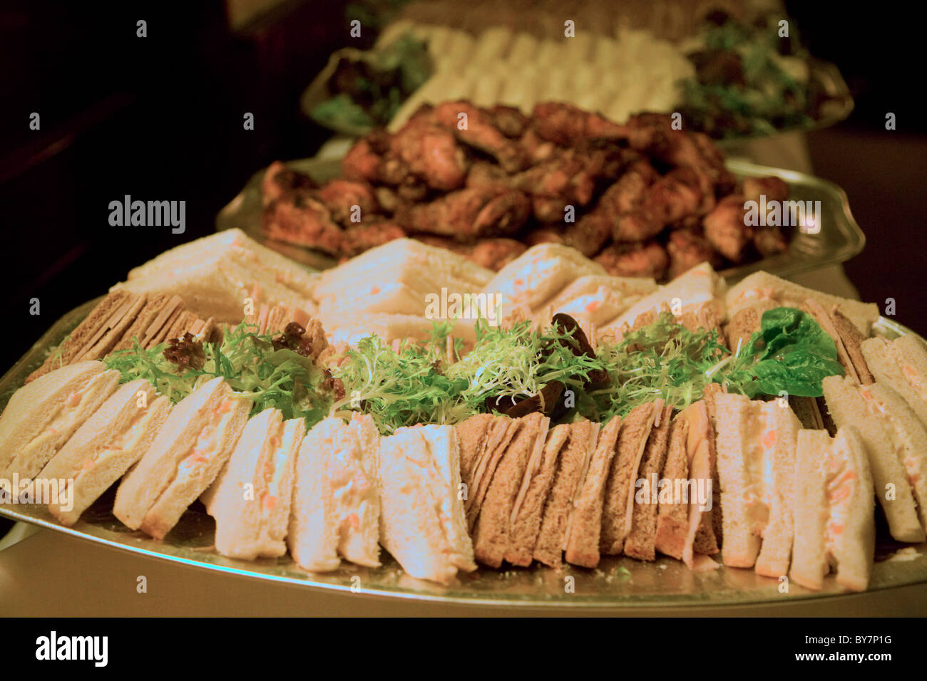 Food buffet on table in pub Stock Photo - Alamy