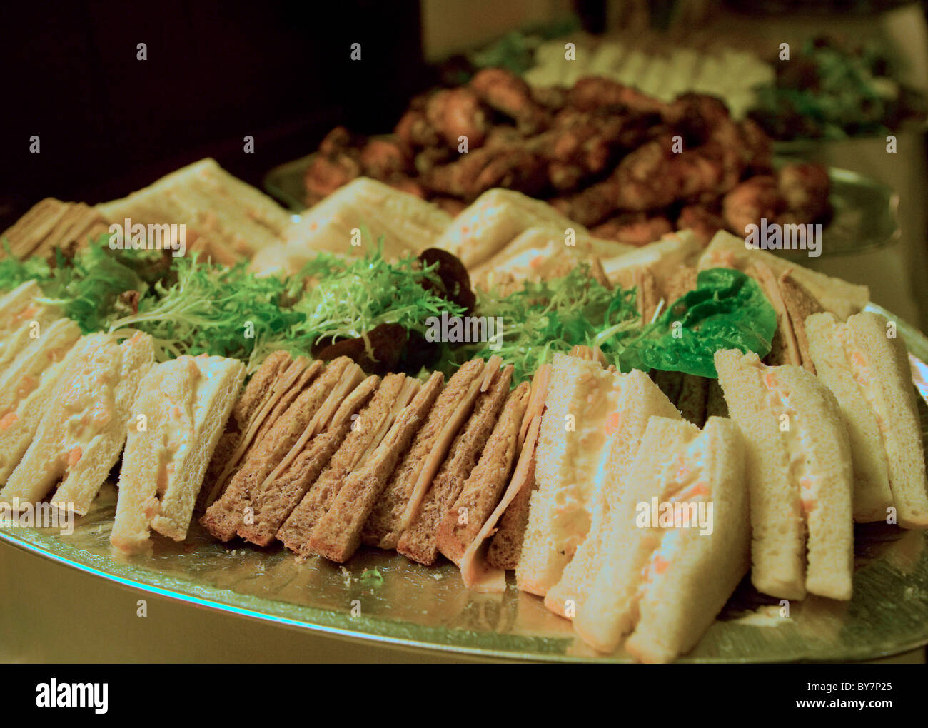Food buffet on table in pub Stock Photo - Alamy