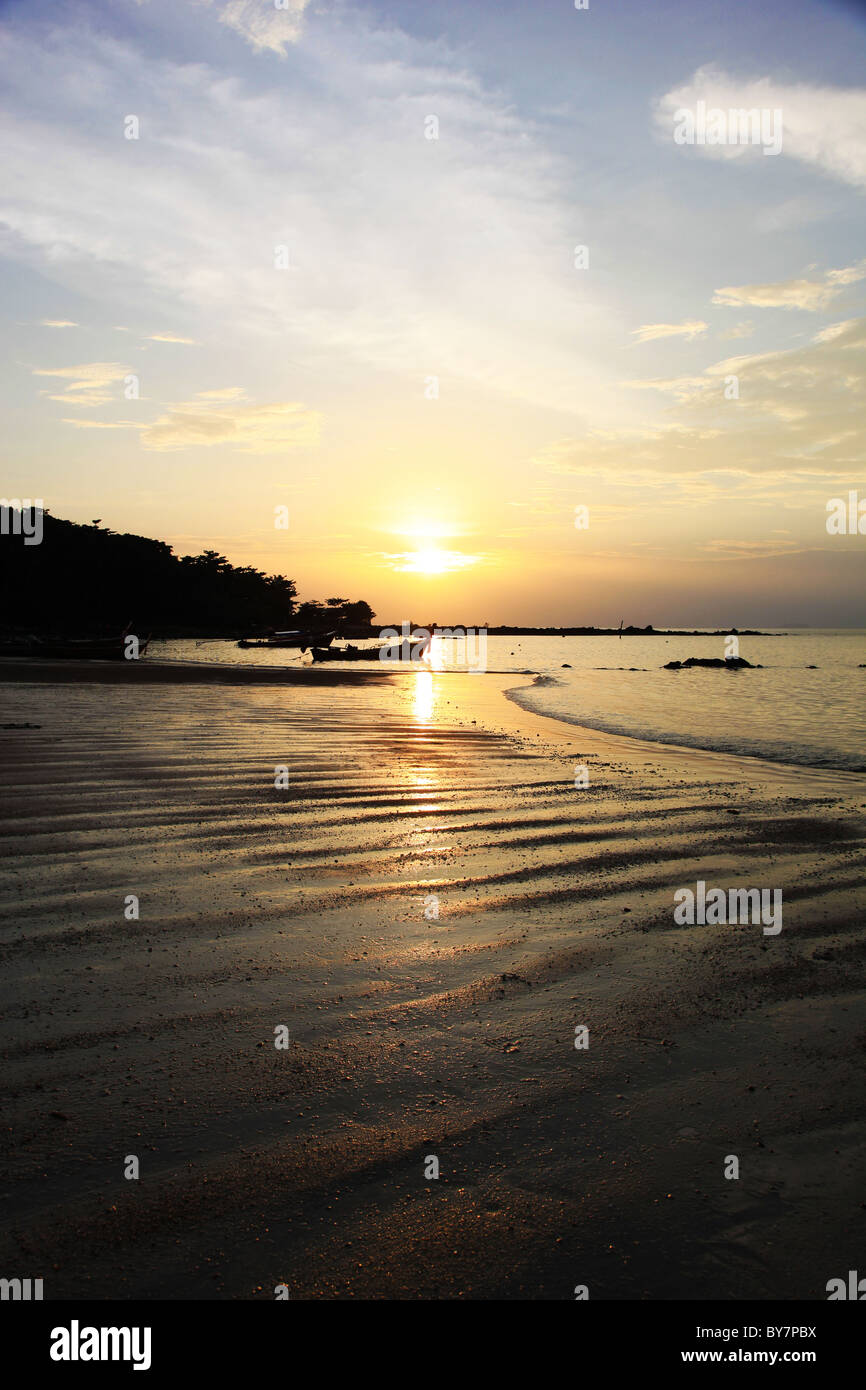 Sunset at Ko Lanta Beach, Thailand Stock Photo - Alamy