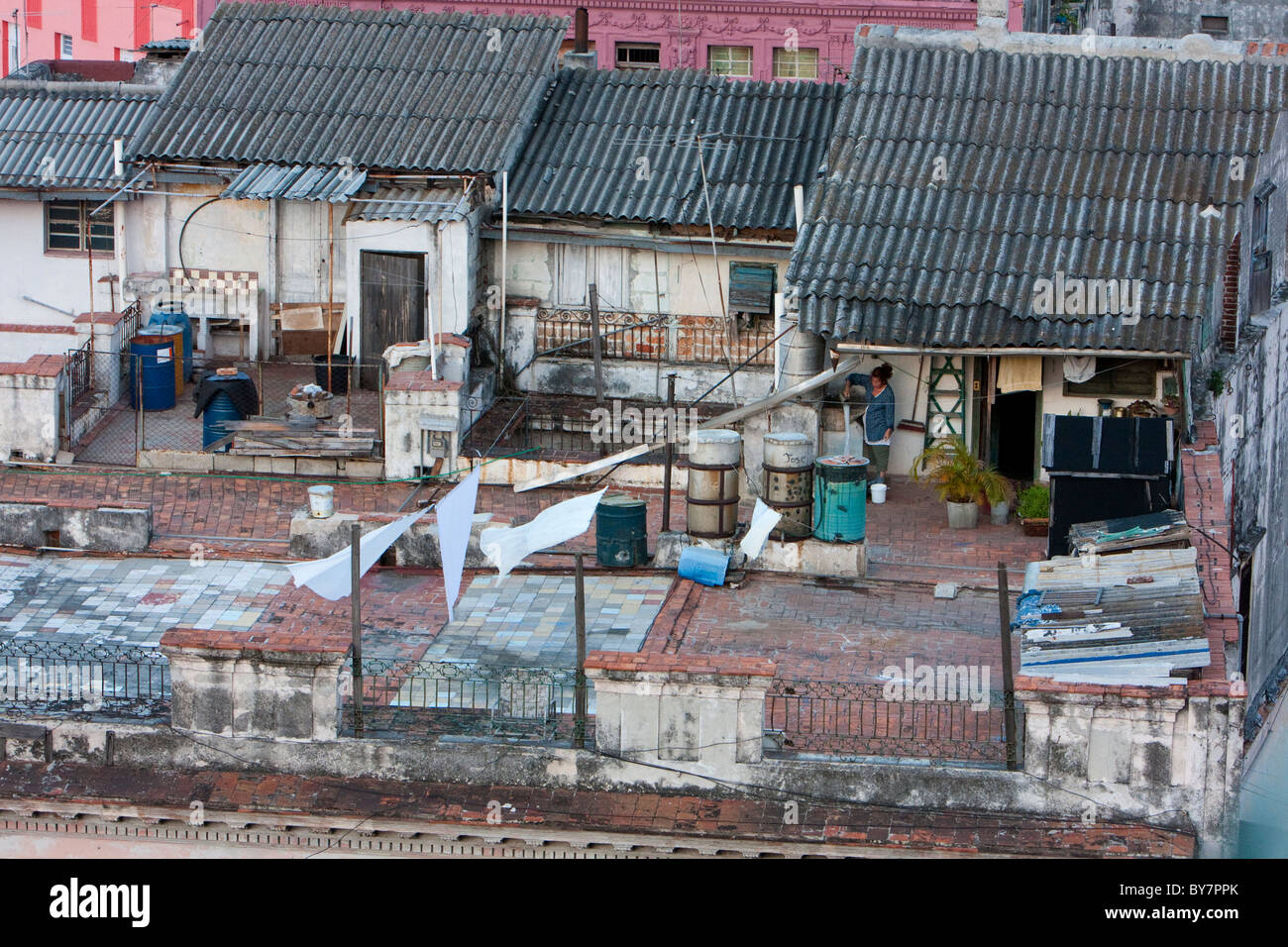 Cuba, Havana. Rooftop in Early Morning, Central Havana Stock Photo - Alamy