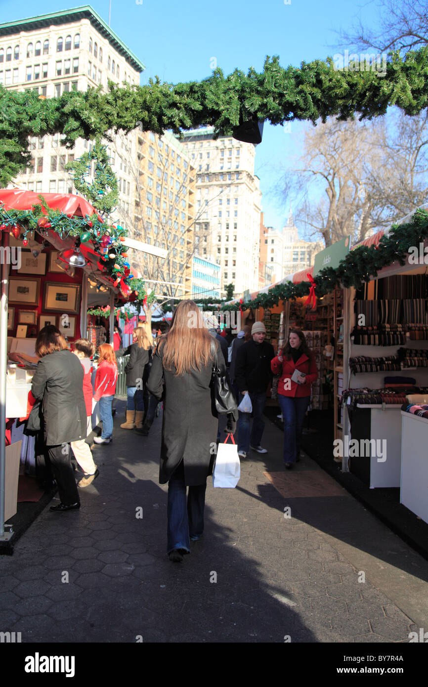 Union Square, Holiday, Christmas Market, Manhattan, New York City, USA ...