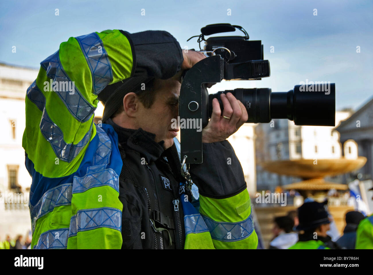 Police Forward Intelligence Team photographers photographing protestors ...