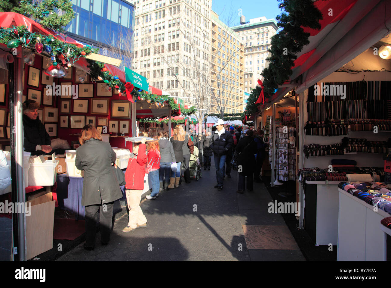 Union Square, Holiday, Christmas Market, Manhattan, New York City, USA ...